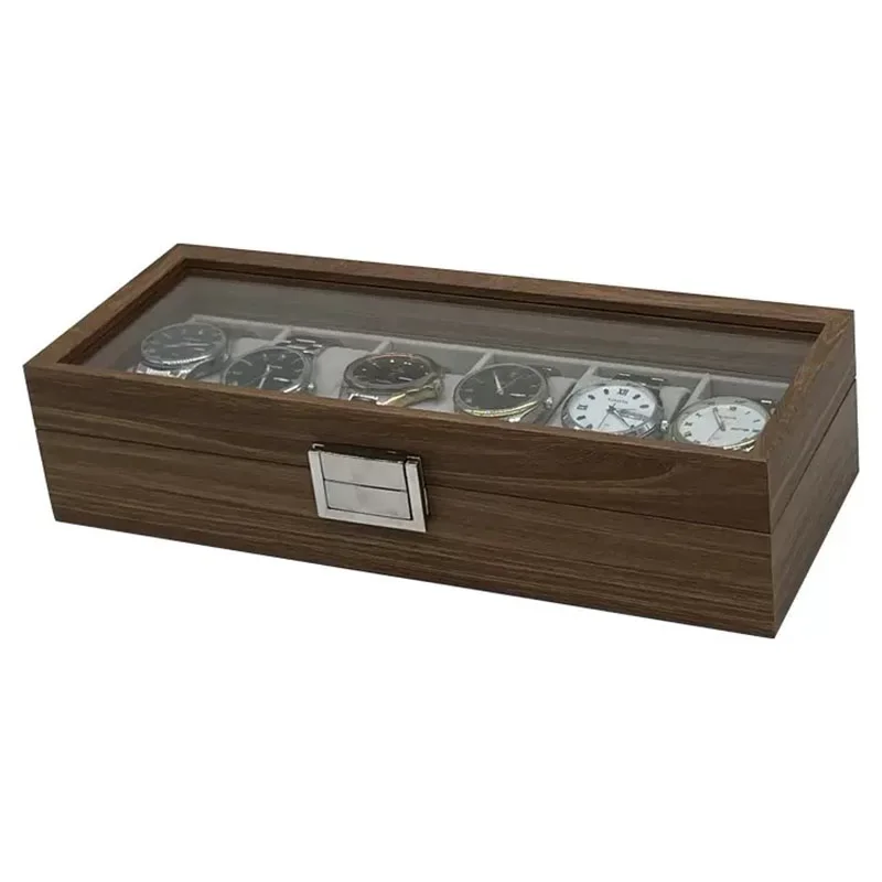 Black Walnut Grain Wooden Watch Storage Display Box Set of 6 New Style ...