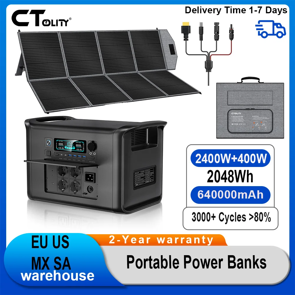 CTOLITY AP2000 2600W Portable Mobile Power Station Solar Generator ...