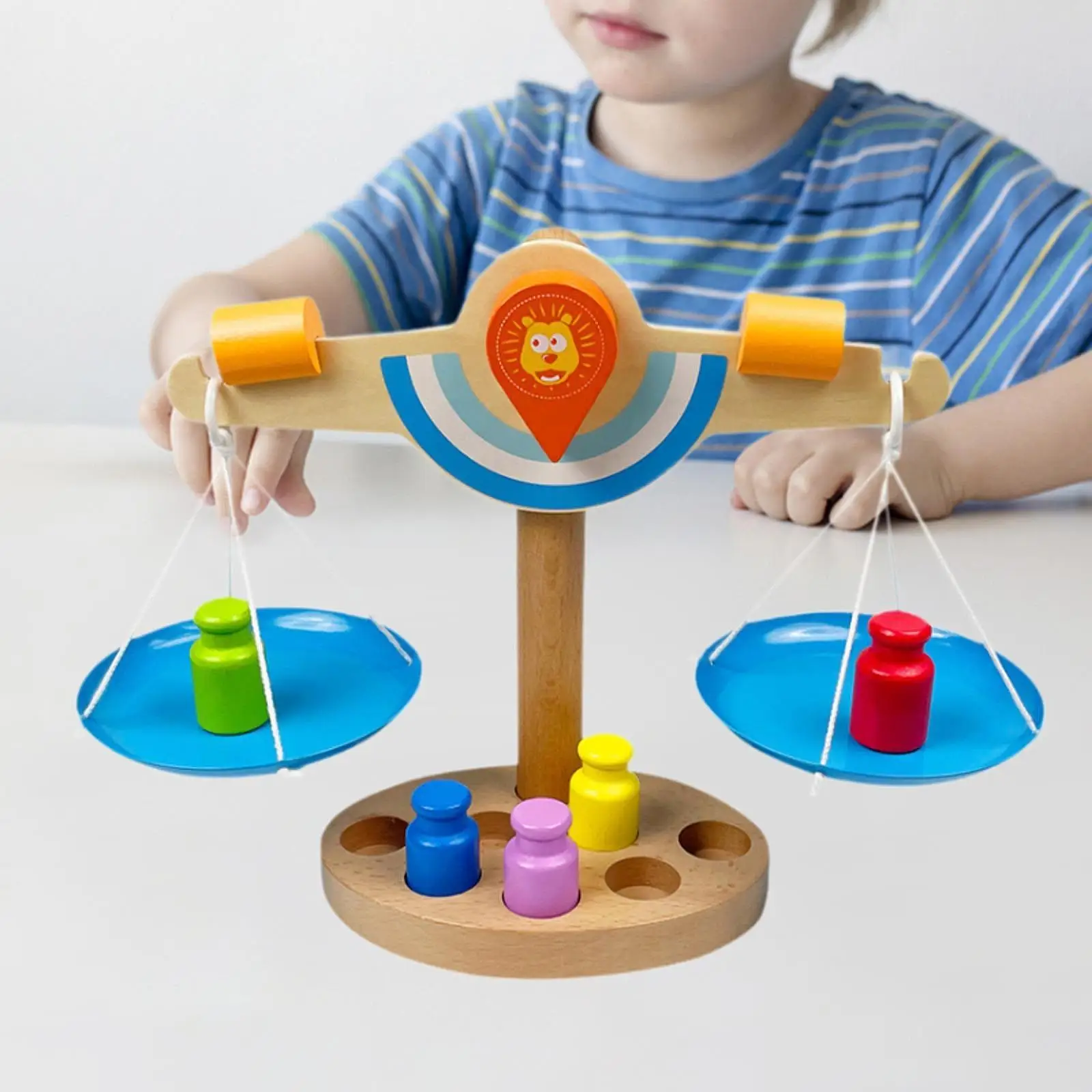 Wooden-Balance-Scale-Toy-Balance-Counting-Toy-Teaching-Aid-Balancing ...