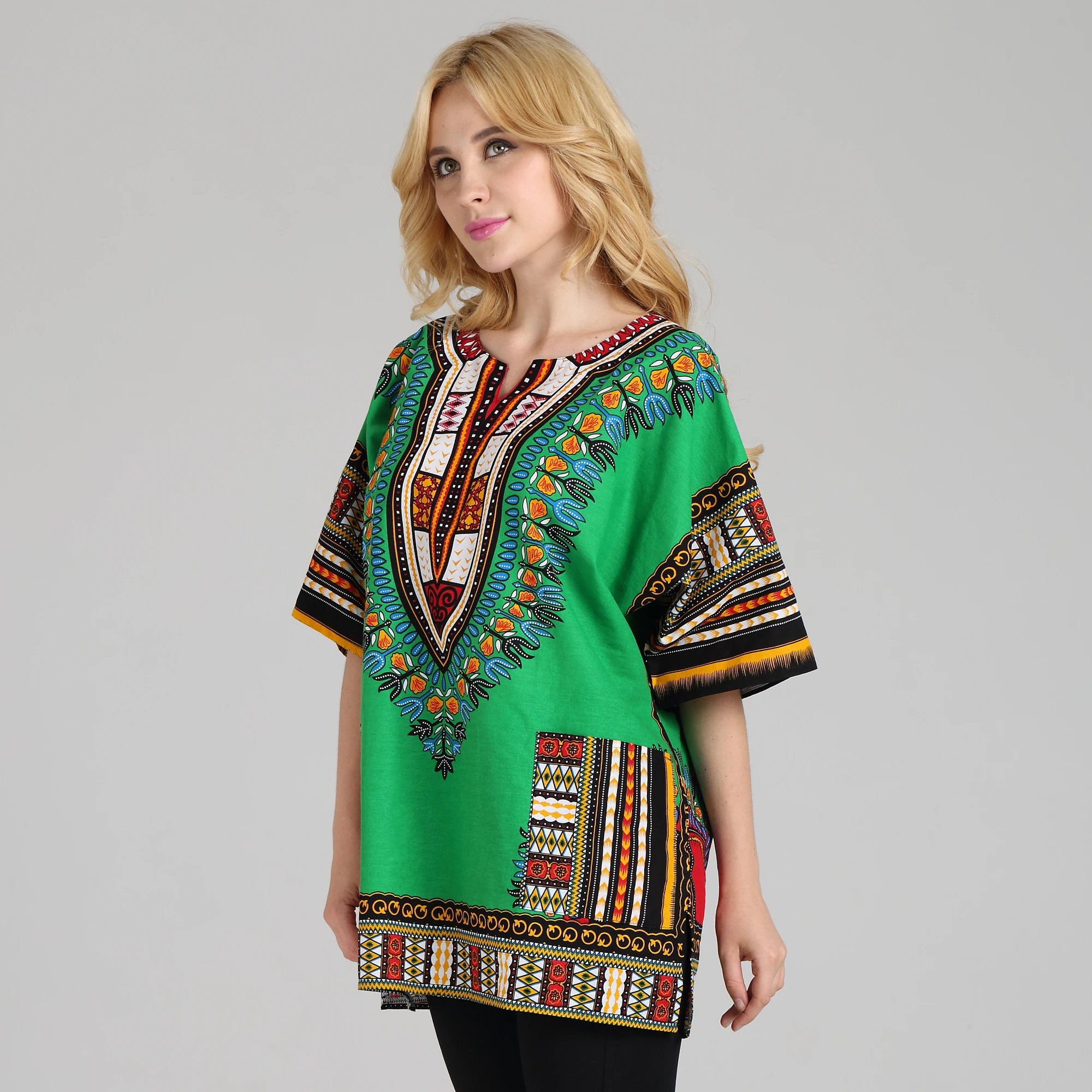Traditionelles-afrikanisches-Dashiki-Hemd-in-hellem-d-nnem-Batik ...