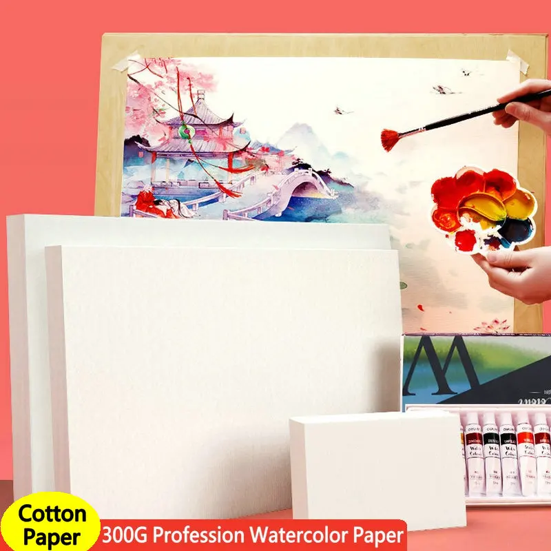 Professional-Watercolor-Paper-300g-Cotton-Aquarelle-Drawing-Paper-A3-A4 ...