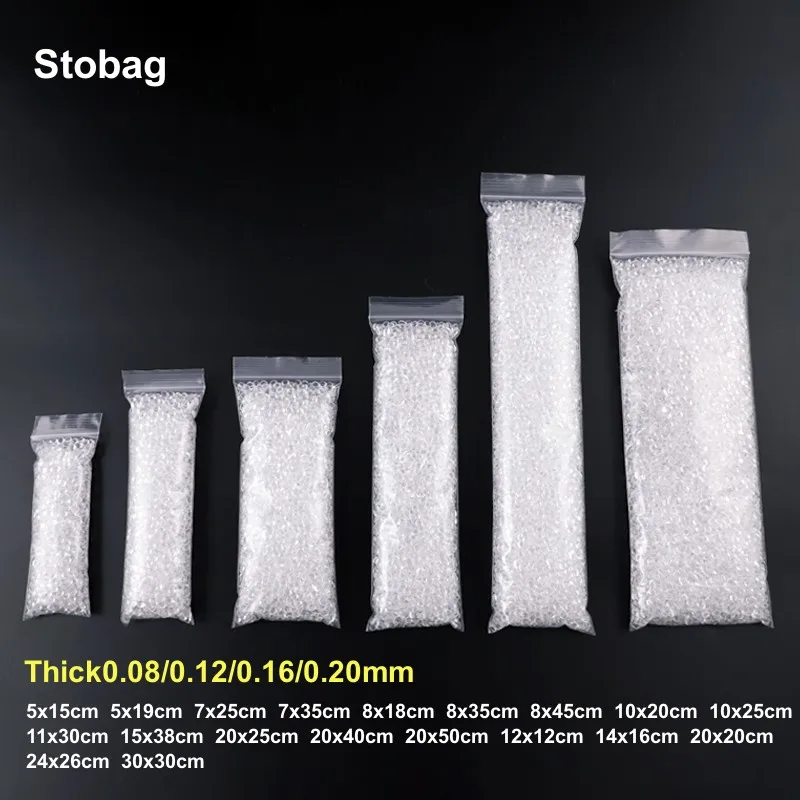 StoBag-100pcs-PE-Transparent-Ziplock-Bags-Long-Self-sealing-Clear-Food-Packaging-Pouches-Plastic ...