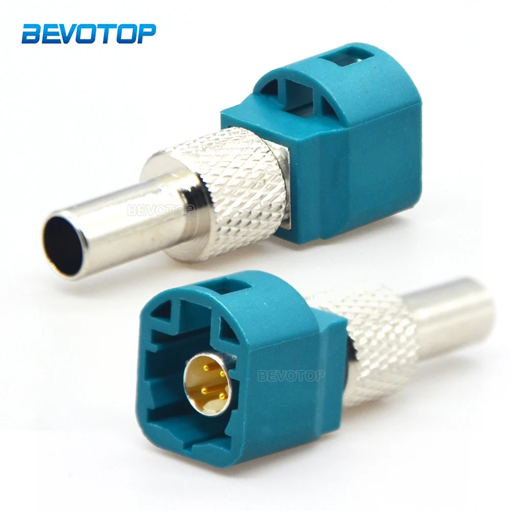 Universal Fakra Code Z Straight Male Plug 4 Pin Connector Crimp for ...