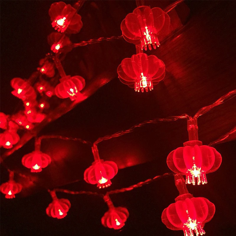1-5M-10LED-Happy-New-Year-Red-Lantern-String-Decor-Chinese-Knot-Lights ...