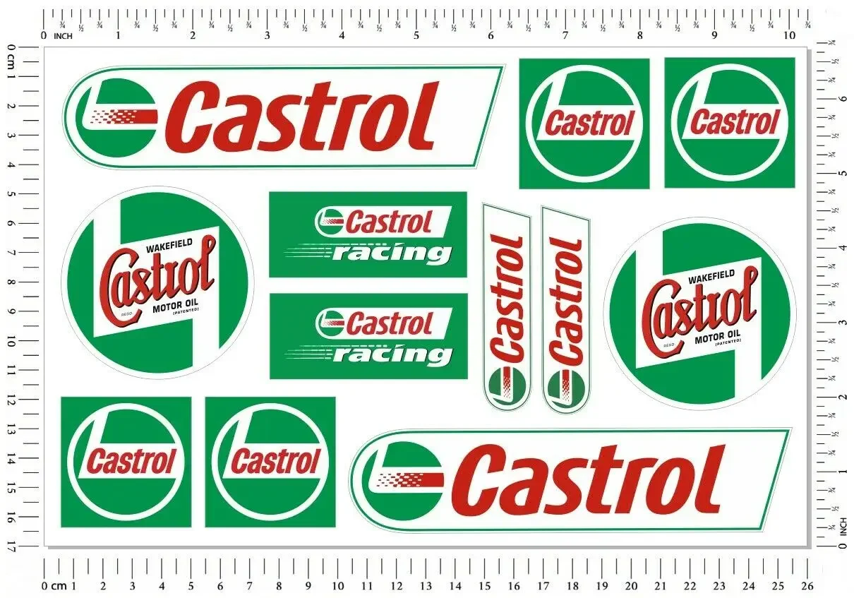 Castrol-Oils-Racing-Sponsor-Motorcycle-Car-Decals-Helmet-Stickers ...