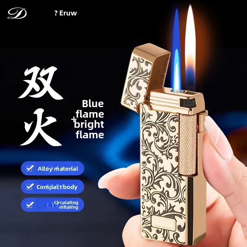DERUI Straight Grinding Wheel Creative Metal Inflatable Open Flame Dual ...