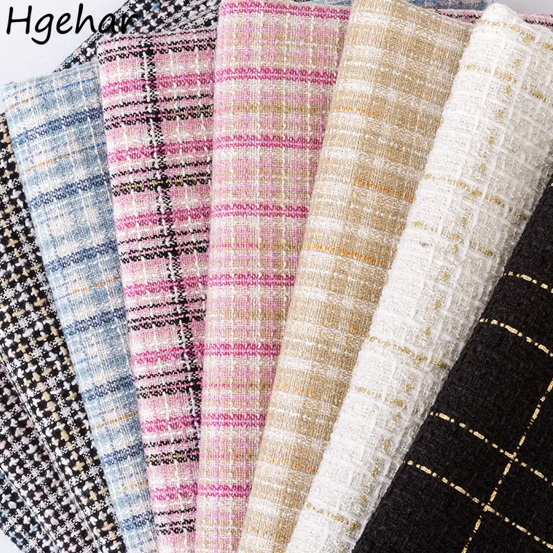 Woolen-Tweed-Fabric-Elegant-Plaid-Handmade-DIY-Clothes-Office-Lady-All ...