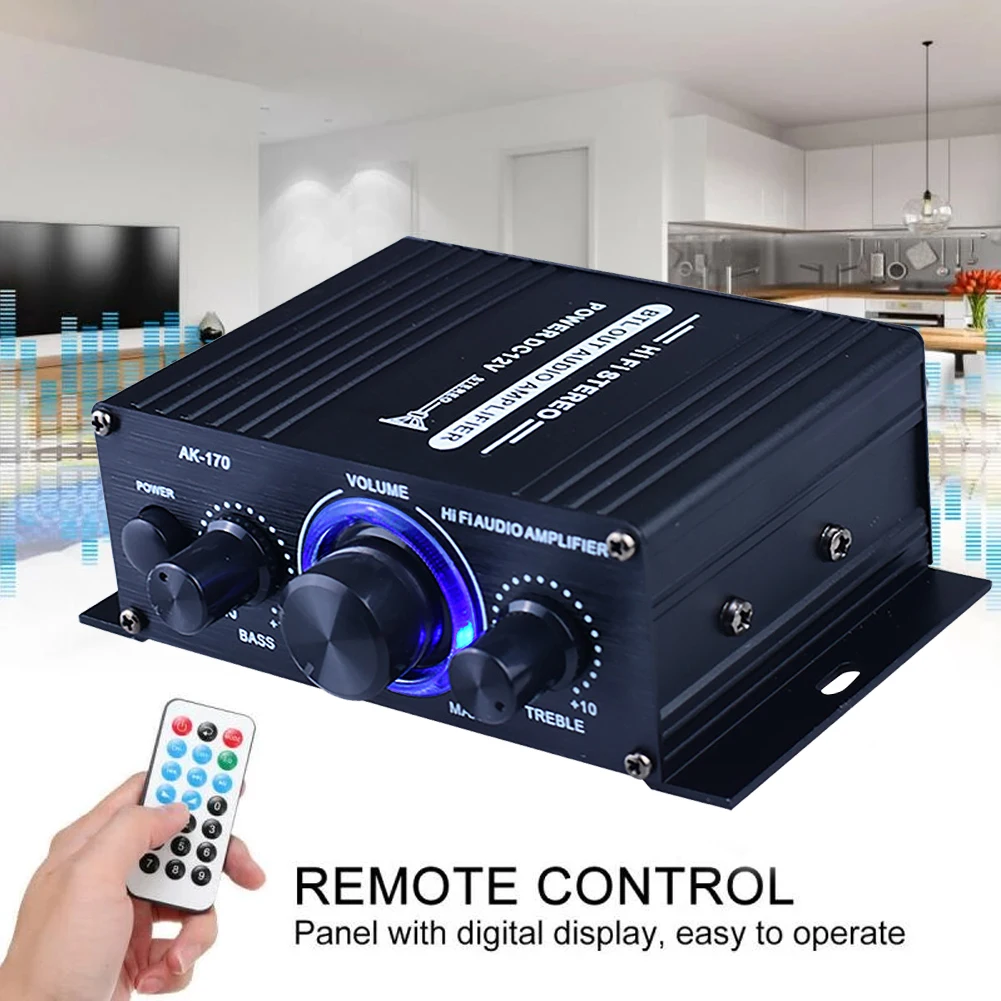 200W+200W Professional Home Amplifiers HiFi Stereo Audio Power ...