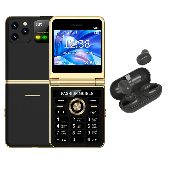 SERVO P20 Ultra Thin New Folding Mobile Phone GSM 4 SIM Standby 2.4 ...