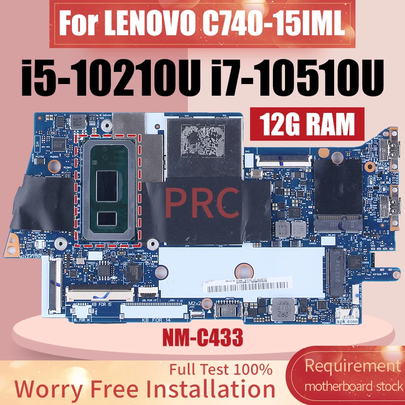 For-LENOVO-C740-15IML-Laptop-Motherboard-NM-C433-i5-10210U-i7-10510U ...