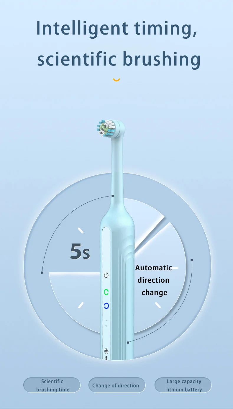 Tête rose 6 - Brosse à dents électrique rotative aste, minuterie de ...