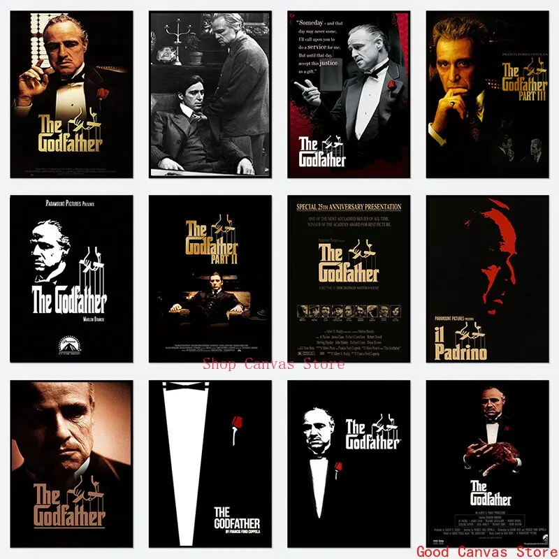 The Godfather Classic Movie Poster - Gangster Canvas Art HD Print for ...