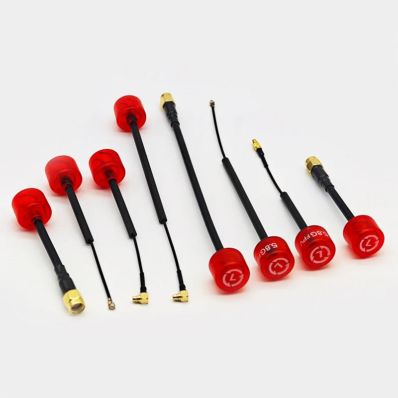 Red Lollipop FPV 5.8G LHCP Antenna SMA UFL IPX1 MMCX Connector Long ...