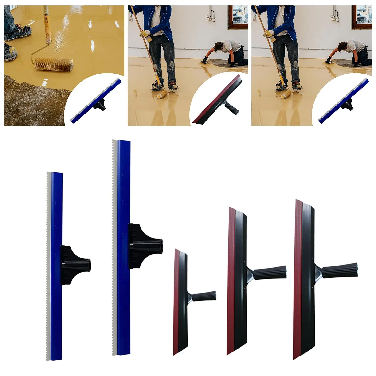 Heavy Duty Epoxy Floor Rake Notched Rubber Squeegee Spreader for Self ...