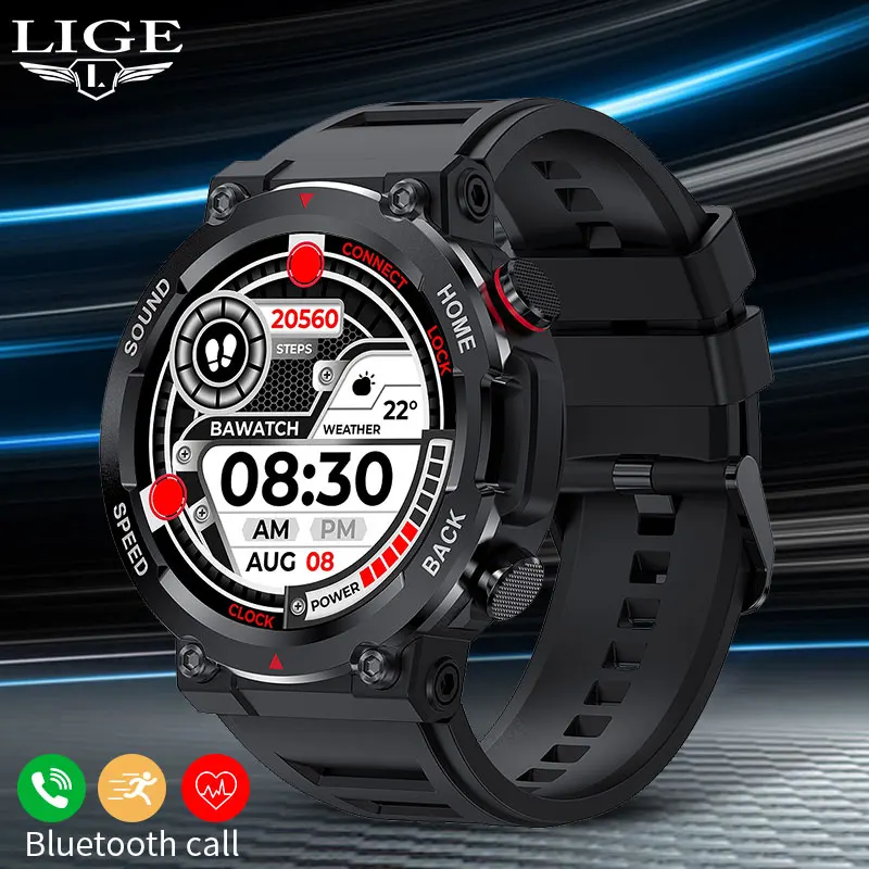 Lige reloj inteligente para hombre, accesorio de pulsera resistente al agua con pantalla HD ...