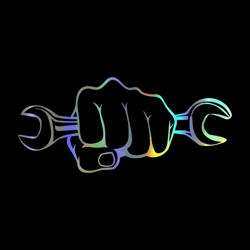 Car-Sticker-Vinyl-Mechanic-Holding-A-Wrench-3D-Sticker-On-Car-Funny ...