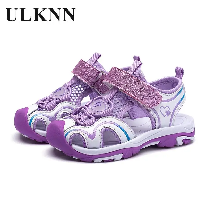 ULKNN Purple Sandals For Girls Summer Children's Princess Cute Sandals ...