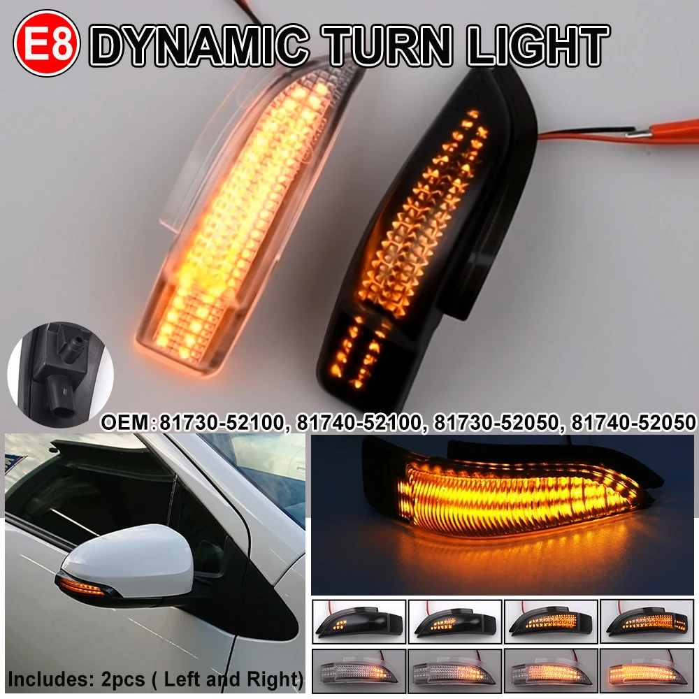 Dynamic LED Side Mirror Turn Signal Indicator Light For Toyota Corolla ...