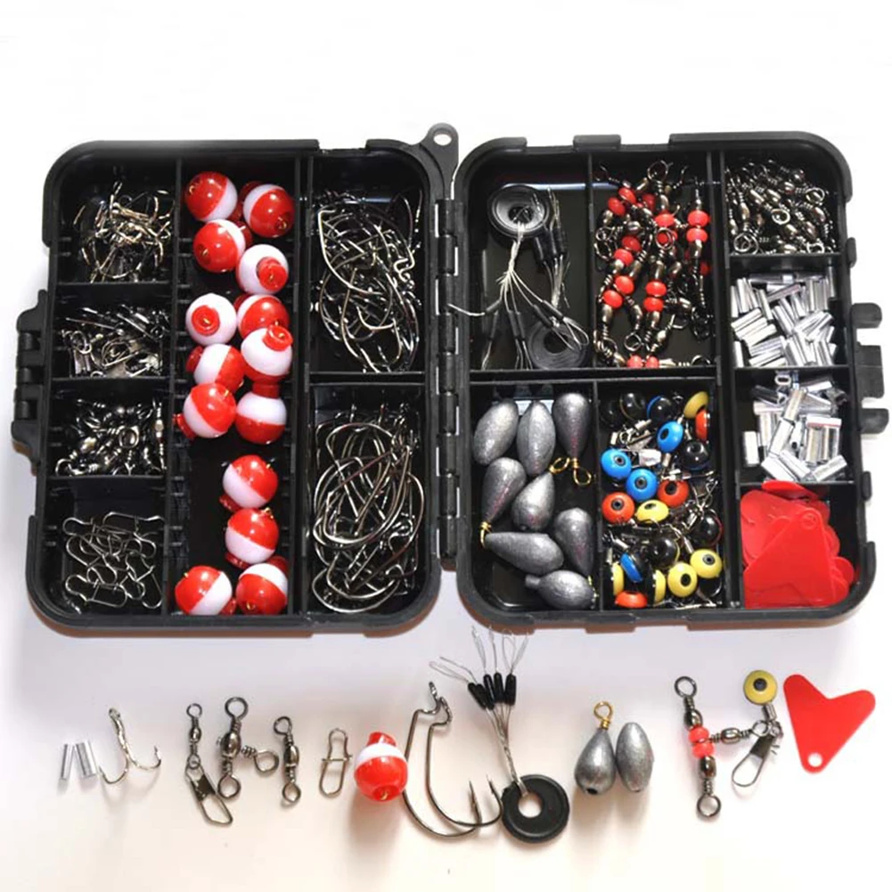 263pcs-Fishing-Tackle-Set-Mixed-Fishing-Hooks-Fishing-Weights-Sinkers ...