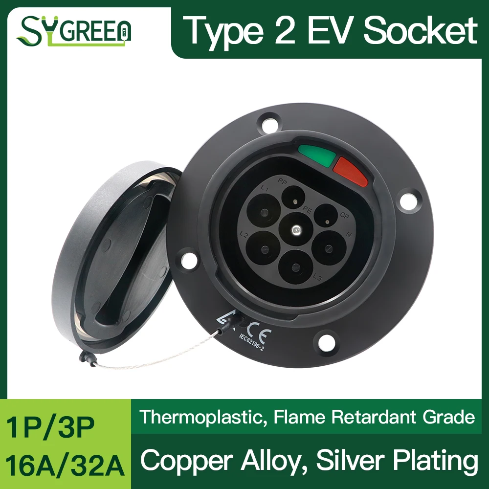 Electric Vehicle Charging Adapter Ev Socket With Electronic Lock 16a ...