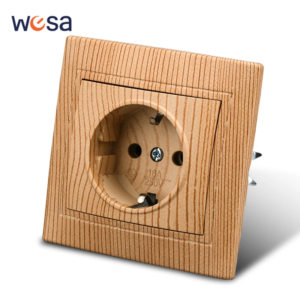 Wesa Wood Power Socket 16a Eu Standard Electrical Outlet Standard ...