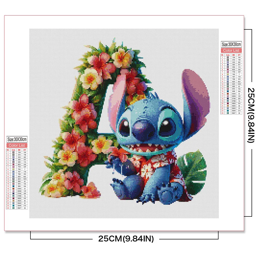 Disney DIY Kits Diamond Painting Lilo Stitch Letter DIY Art Cartoon ...