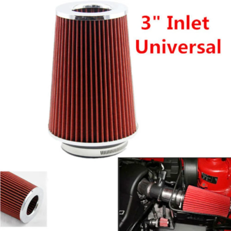 Universal-3Inch-76mm-Sports-Air-Filter-Clamp-On-Cold-Air-Intake-High ...
