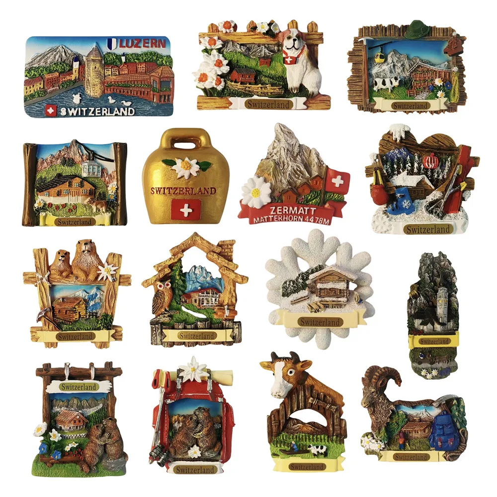 Europe Switzerland 3D Fridge Magnets Tourism Souvenir Refrigerator ...