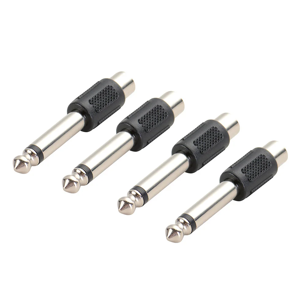 4Pcs-Female-To-6-35mm-1-4-Male-Mono-Plug-Audio-Adapter-Connector-Mic ...