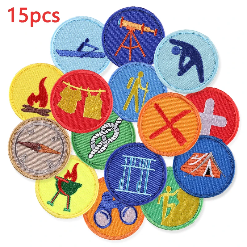 15pcs-Lot-Outdoor-Badges-Iron-On-Patches-For-Clothes-Embroidered ...