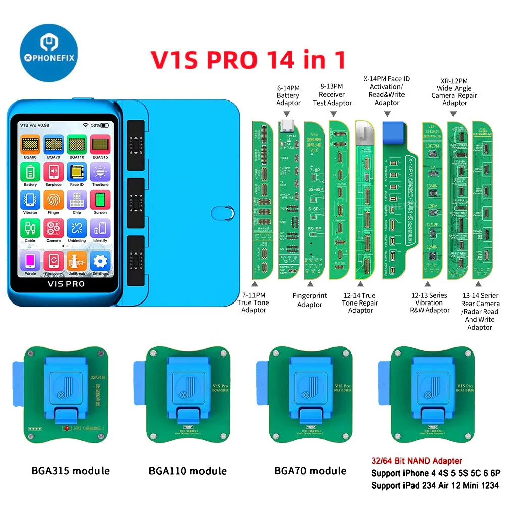 JCID-JC-V1S-Pro-Programmer-For-BGA70-BGA110-BGA315-Nand-Flash-Read ...