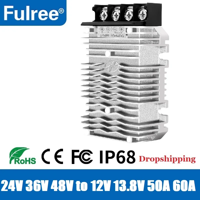 Fulree® 24V 36V 48V to 12V 13.8V 50A 60A DC-DC Step-down Buck Converter ...