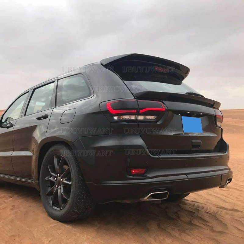 For Jeep For Grand Cherokee 13-20 Glossy Black/Carbon Fiber Look Rear ...