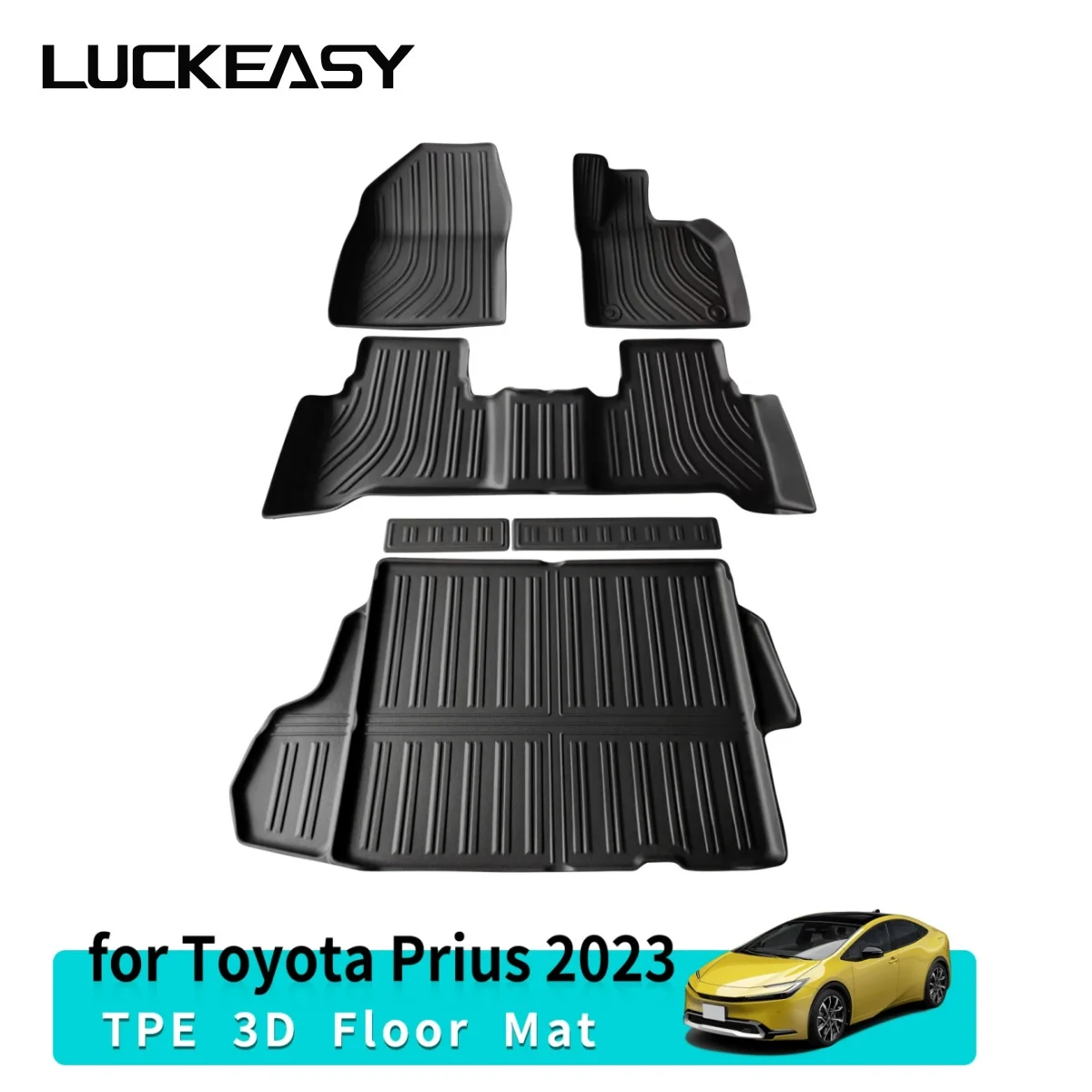LUCKEASY-TPE-3D-Car-Floor-Mats-Trunk-Pad-for-Toyota-Prius-2023-2024 ...