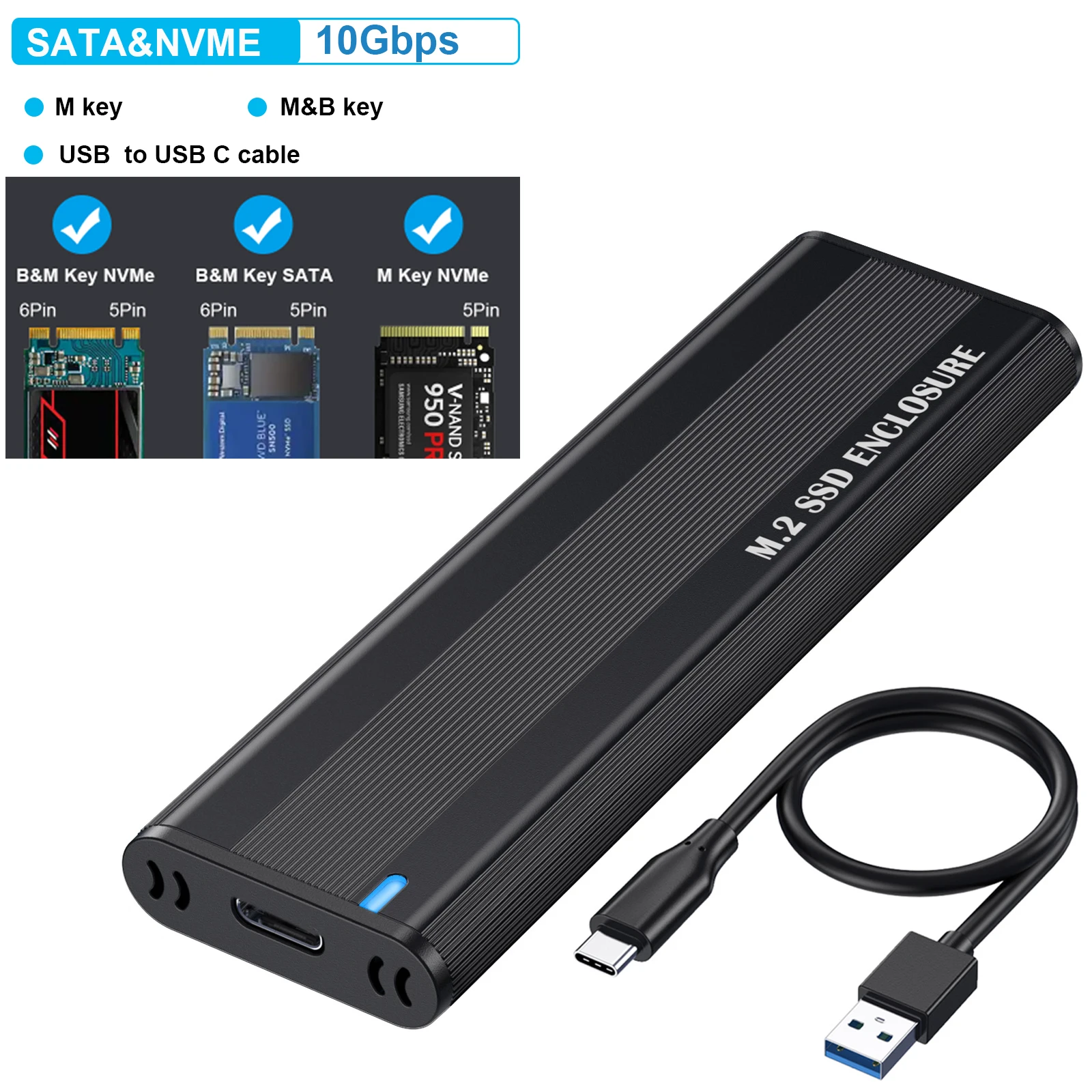 NVME SATA 10 Gbps - M2 Ssd Cas Nvme Sata Double Protocole M.2 Usb Type ...