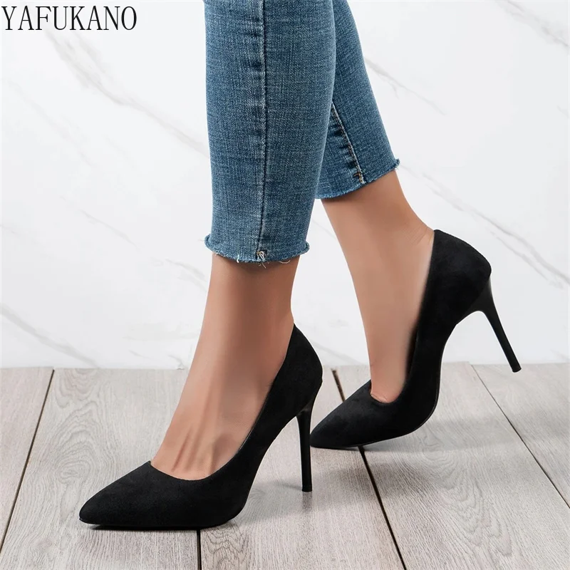 Suede-Stiletto-Heeled-Point-Toe-Court-Pumps-Sexy-Elegant-Career-Work ...