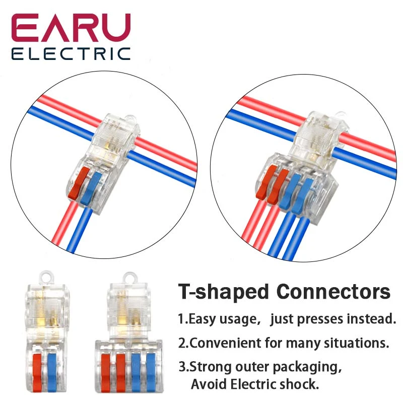 1/5/10/30/50/100pcs T-tap Quick Electrical Cable Connectors Snap Splice ...