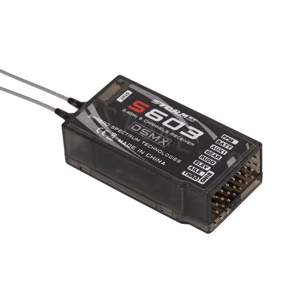 S603 2.4g 6ch Rc Receiver Supported Jr Jr12x Spektrum Dsm-x Dsm2 Dx8 ...