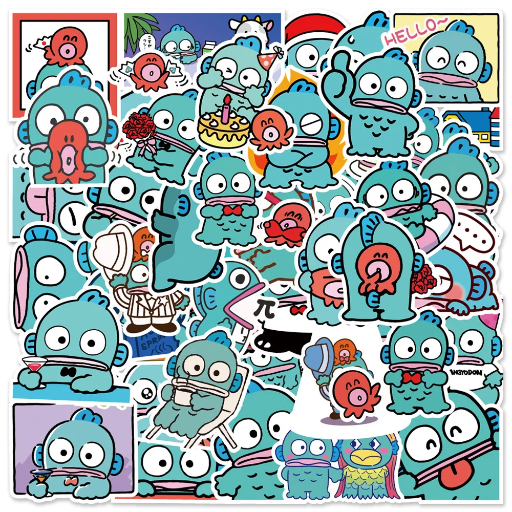 10/30/50pcs Cute Sanrio Ugly Fish Hanton Cartoon Stickers Phone Guitar ...