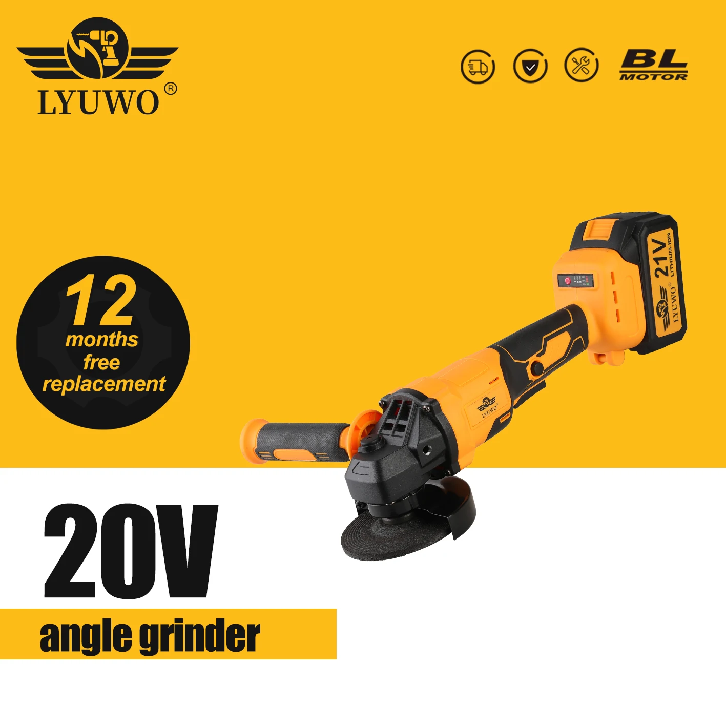LYUWO-brushless-rechargeable-100-Angle-grinder-lithium-battery-grinder-multi-function-cutting ...
