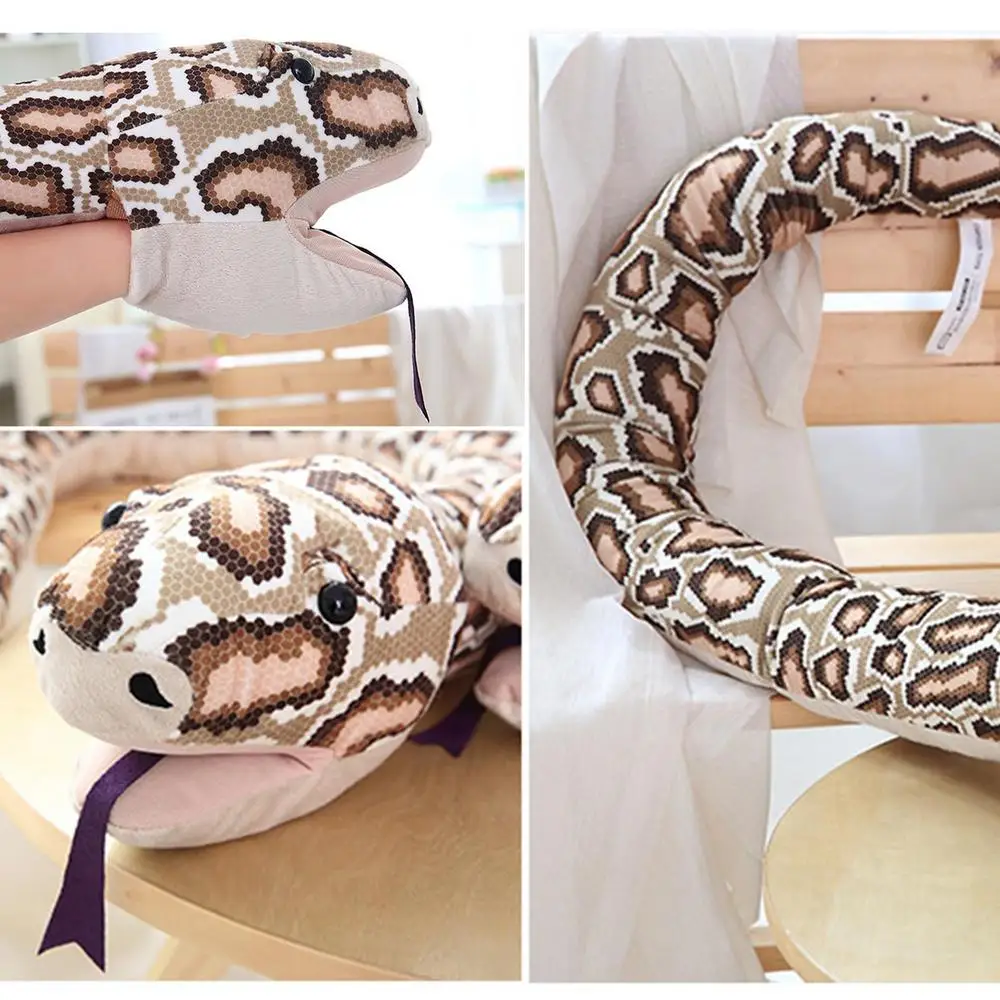 Big Snake Stuffy 59in Snake Puppet Comfortable Realistic Snake Natural ...
