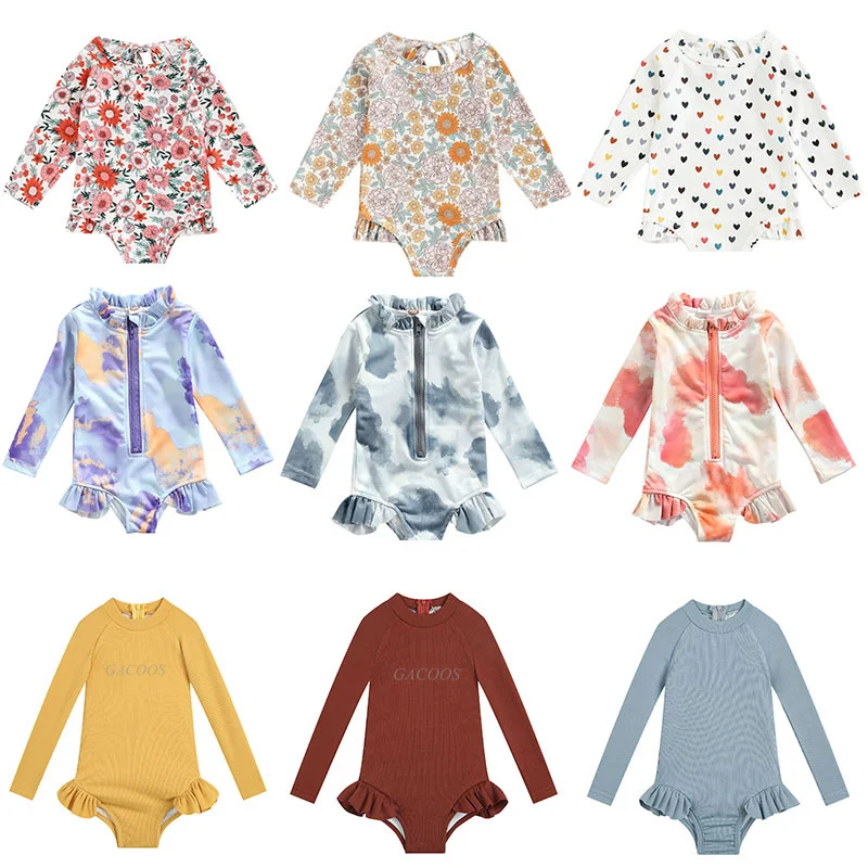 UV Baby Girl Swimsuit One Piece Swimming Jumpsuit Ruffles Bathing Suit ...