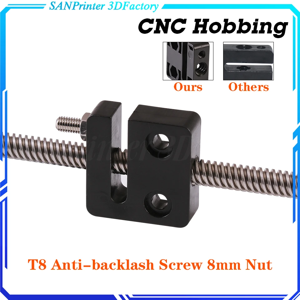3D Printer Accessories T Opensource Type Anti backlash T8 Screw 8mm Nut ...