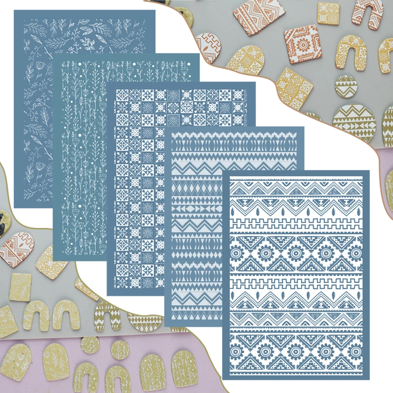 Silk-Screen-Stencils-for-Polymer-Clay-DIY-Clay-Earring-Making-Kit ...