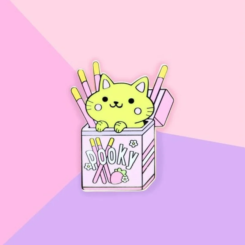 Kawaii-Pooky-Cat-Hard-Enamel-Pins-Cute-Cartoon-Animal-Lapel-Pin-Badge ...