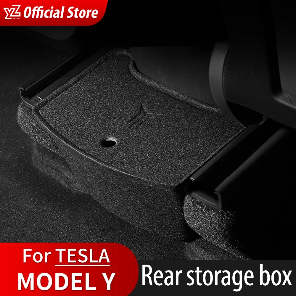 YZ-For-Tesla-Model-Y-Rear-Center-Console-Organizer-Tray-Flocking-For ...