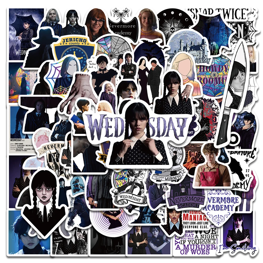 10/70/120pcs Wednesday Horror Girl Tv Show Stickers Party Gift ...