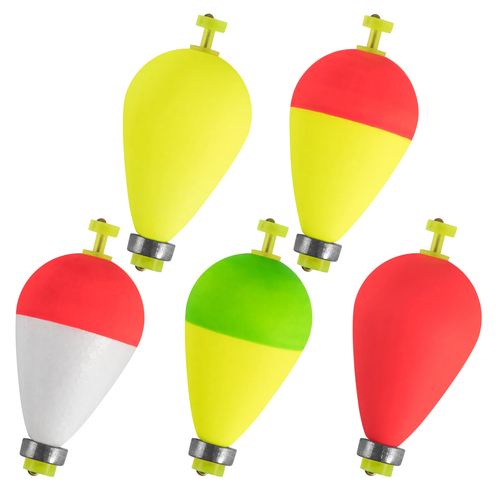 3pcs-Fishing-Weighted-Bobbers-Foam-Floats-Snap-on-Pear-Shape-Buoy ...