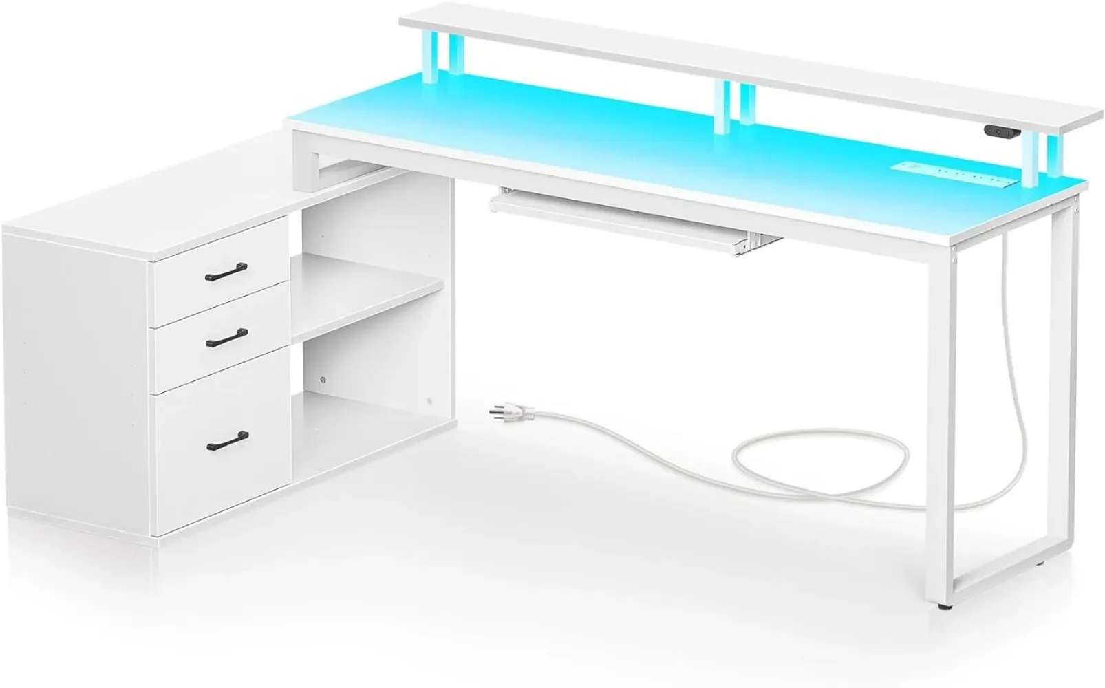 Computer-Desk-Outlet-White-Reversible-L-Shaped-Desk-55-Inch-Home-Office ...