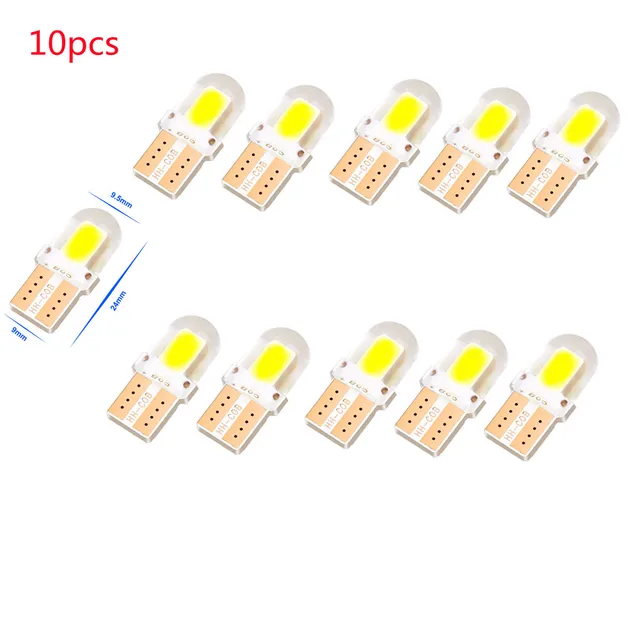 10 pcs Car Light T10 COB 4 6 12 smd Led Auto Silica gel Clearance Light ...